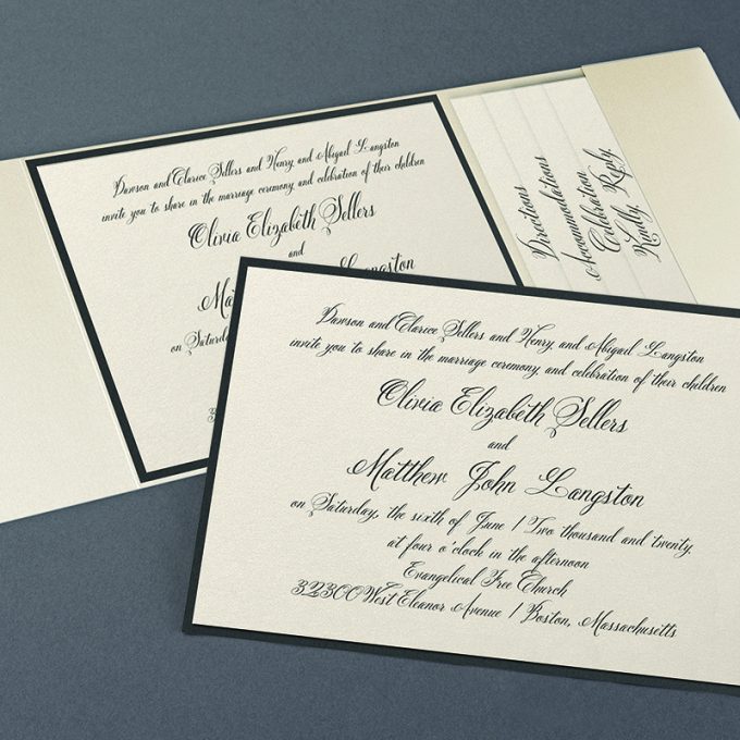 We're loving: sophisticated pocket invitations - Crafted for you
