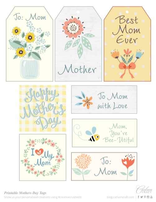 Mother's Day Free Printable Gift Tags | Crafted for you
