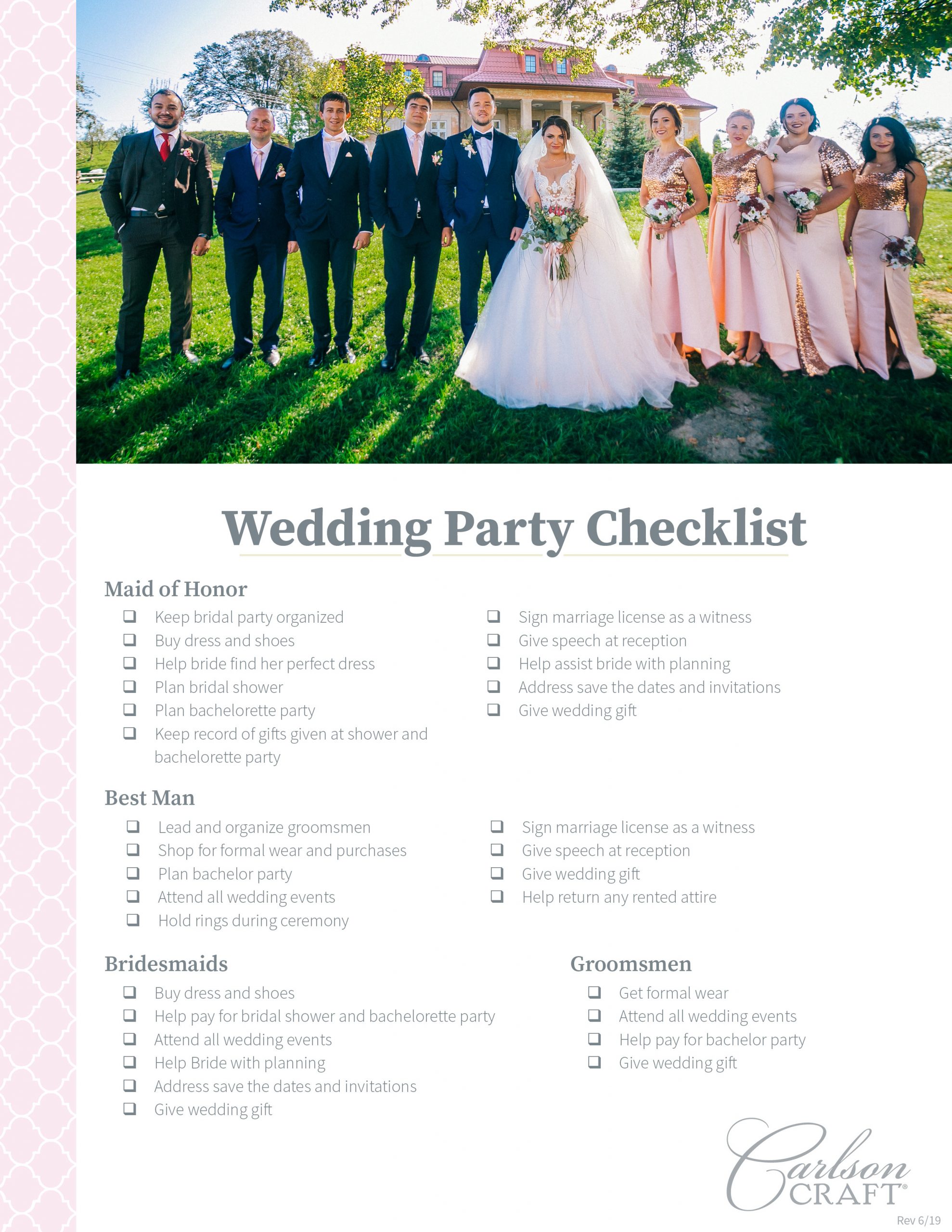 Wedding Party Duties - Checklist Included! | Crafted for you